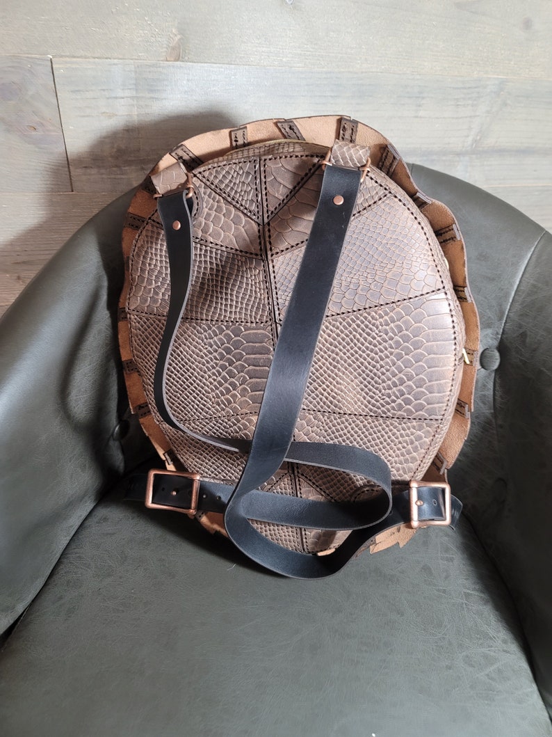 Leather Turtle Shell Backpack Red - Etsy