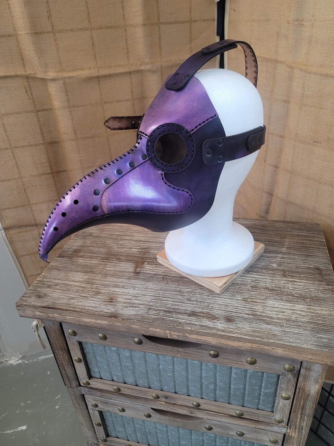 Hand Dyed Purple Plague Doctor Mask - Etsy
