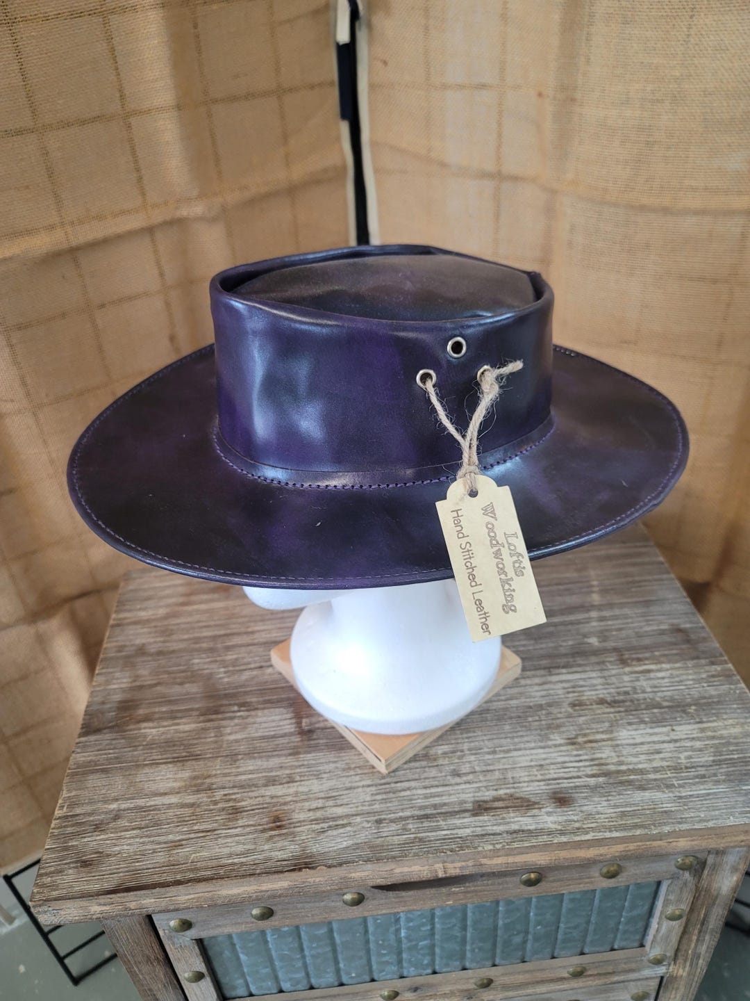 Purple Leather Aussie Hat - Etsy