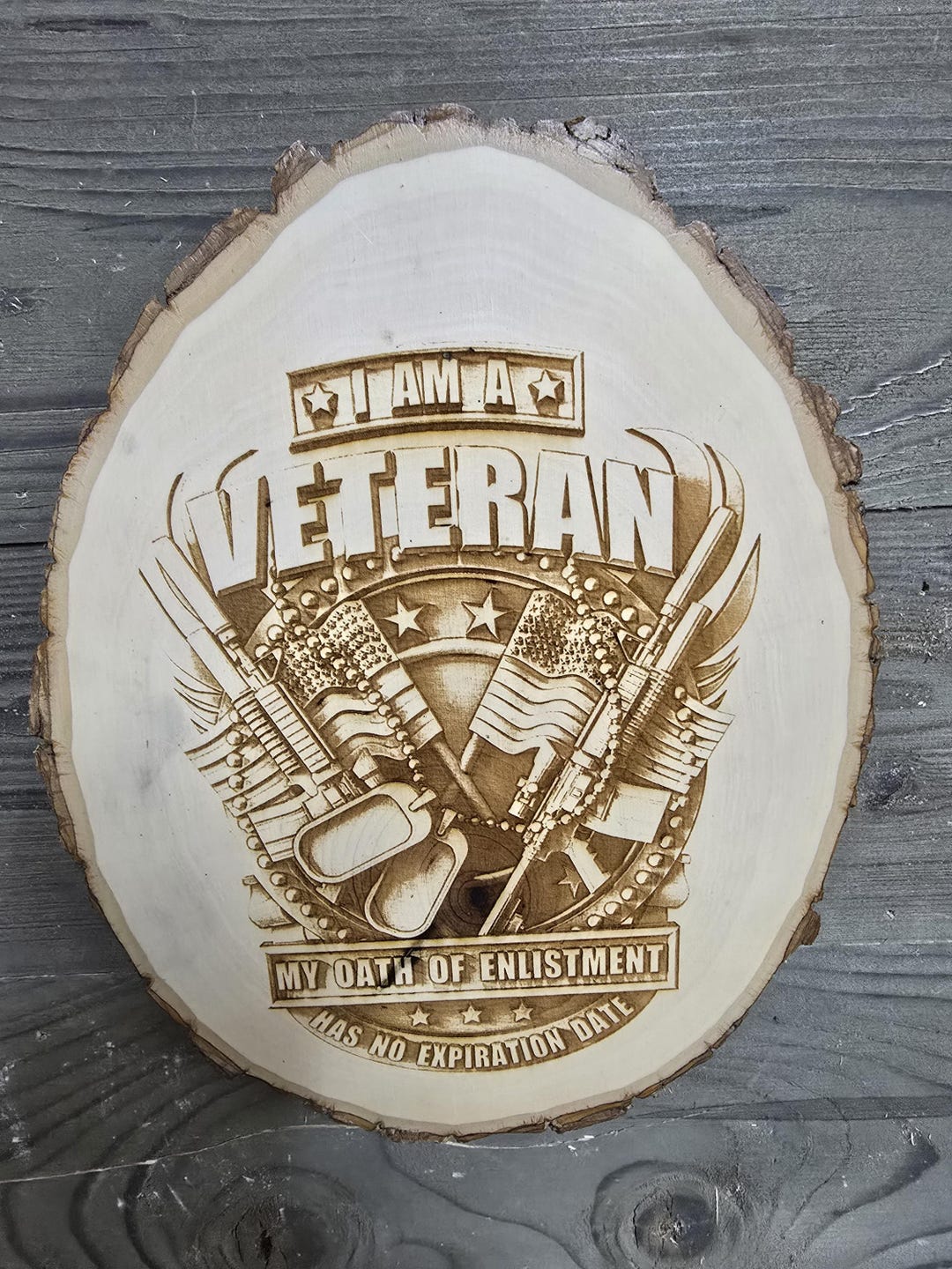 Us Military Veteran (laser Engraved Wood Art) - Etsy