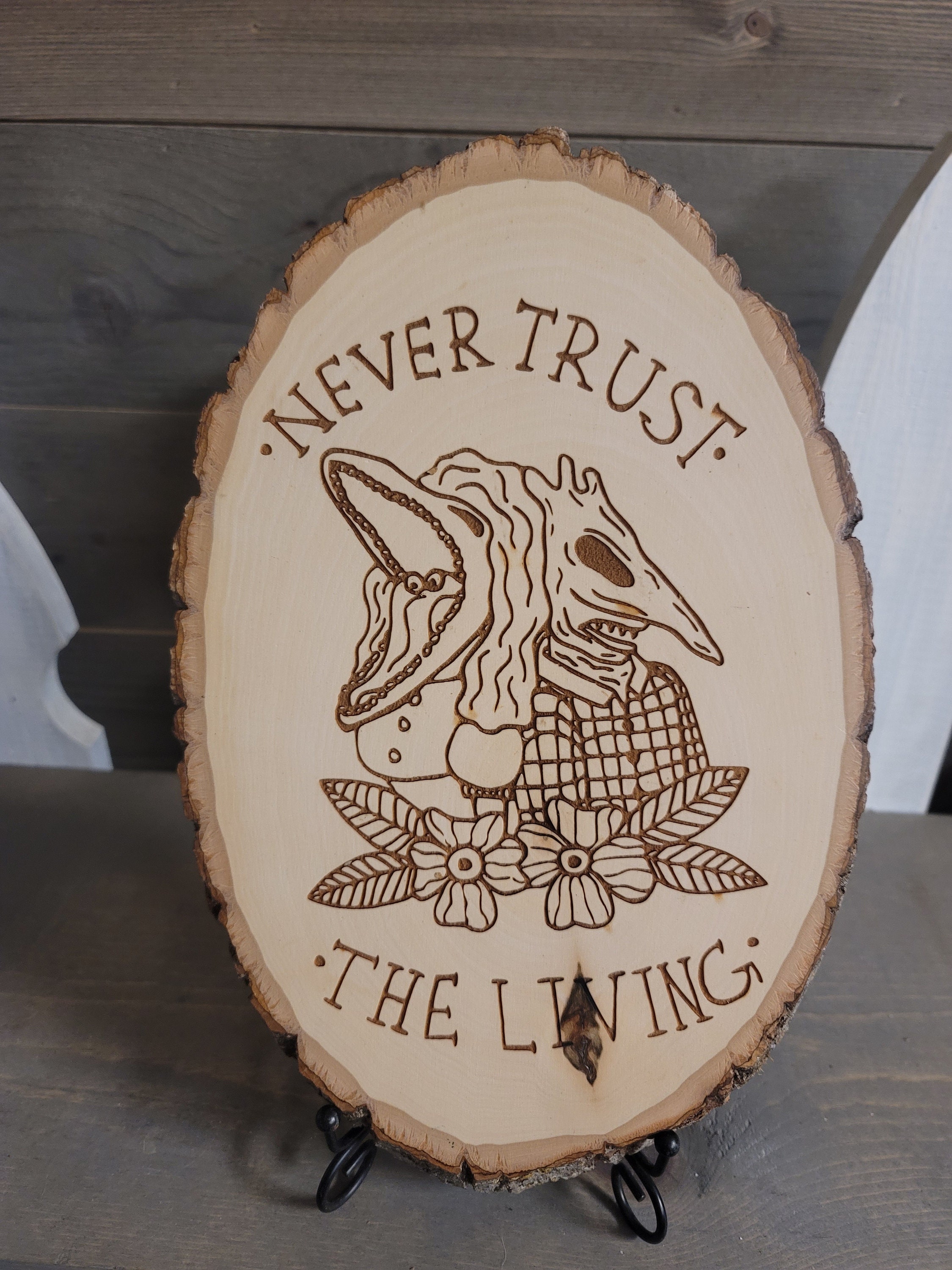 Never Trust the Living Sign - Etsy