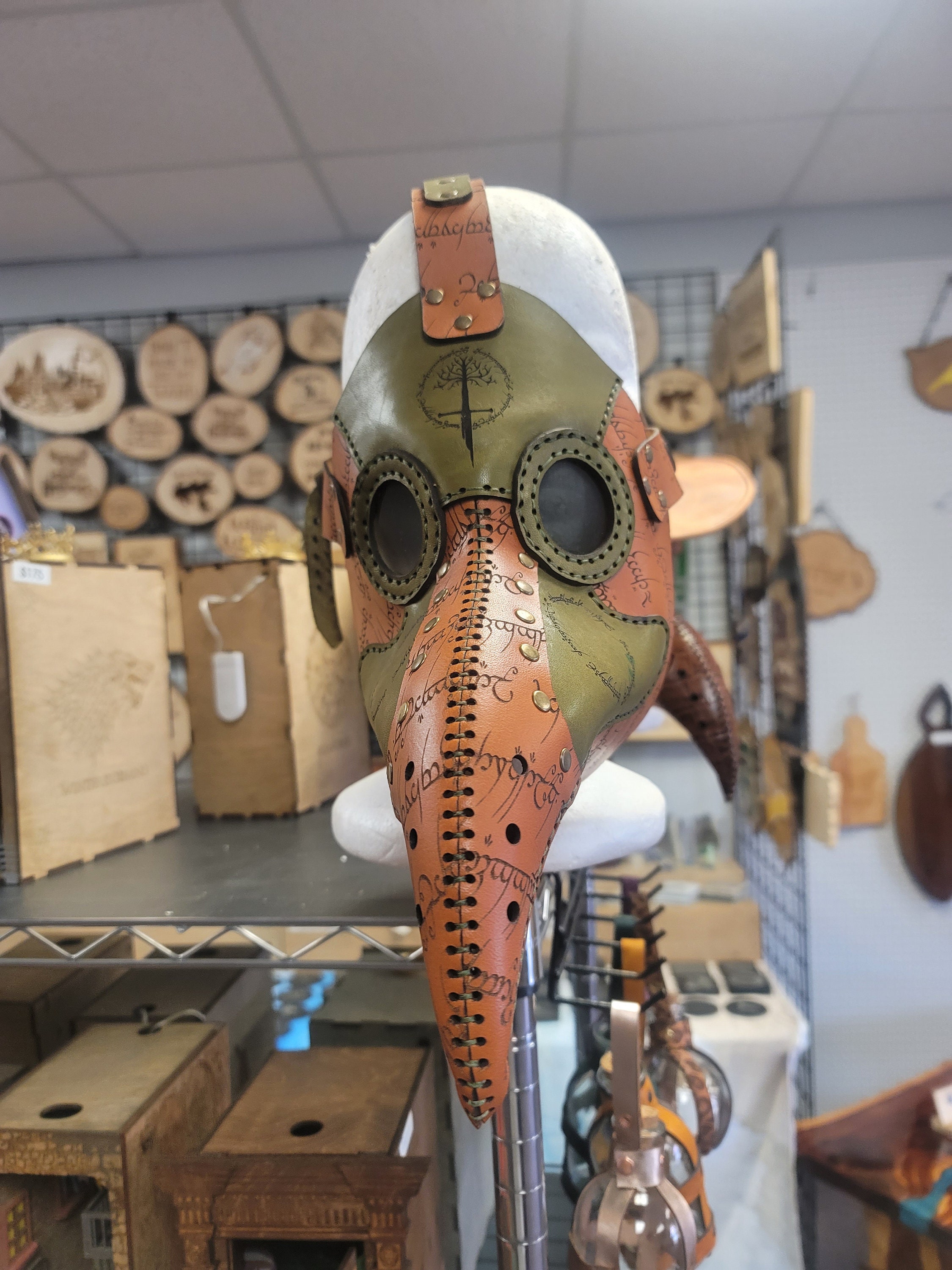 Flat Lense Style Leather Plague Doctor Mask - Etsy
