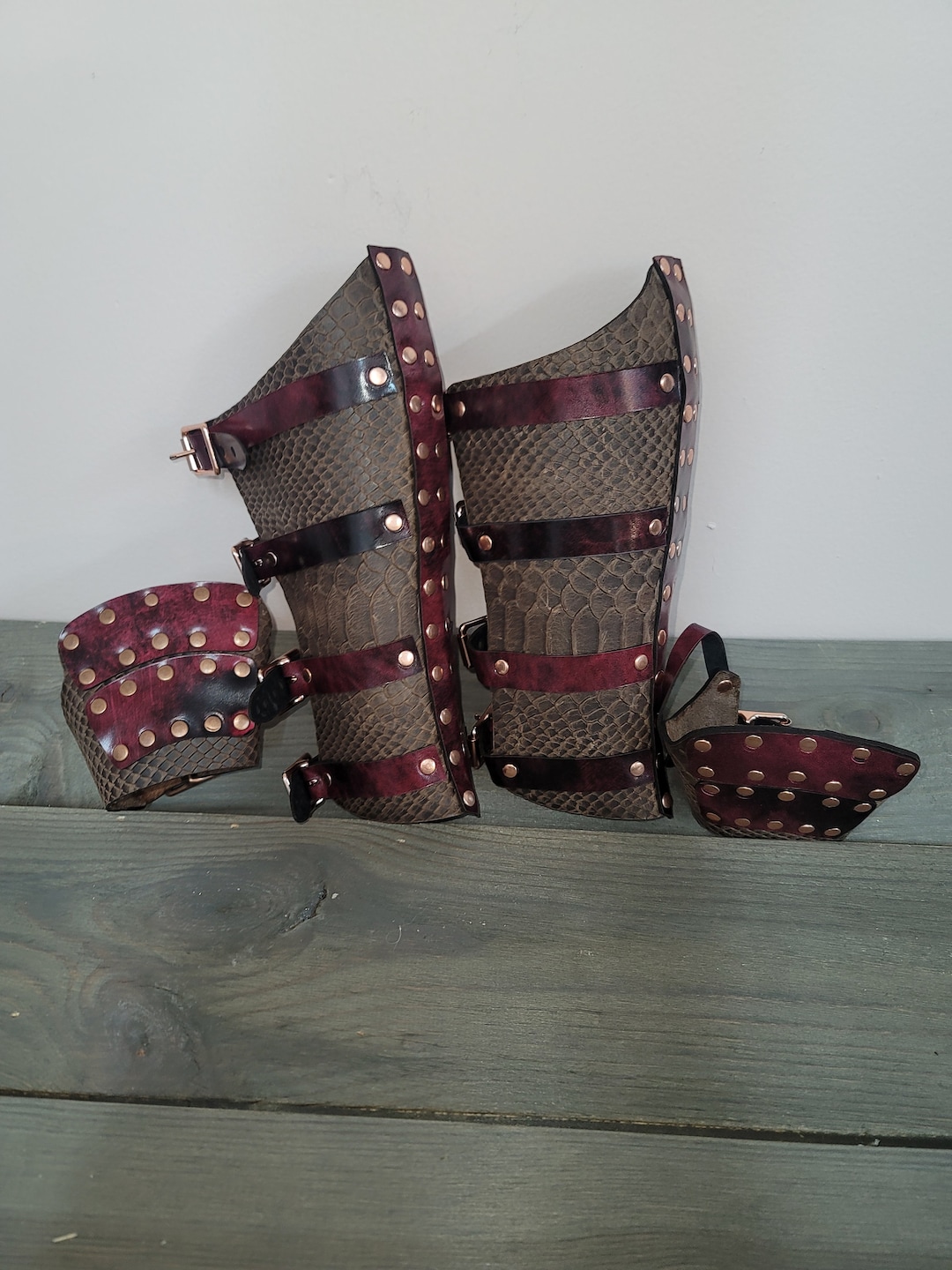Leather Handmade Buckled Bracers - Etsy