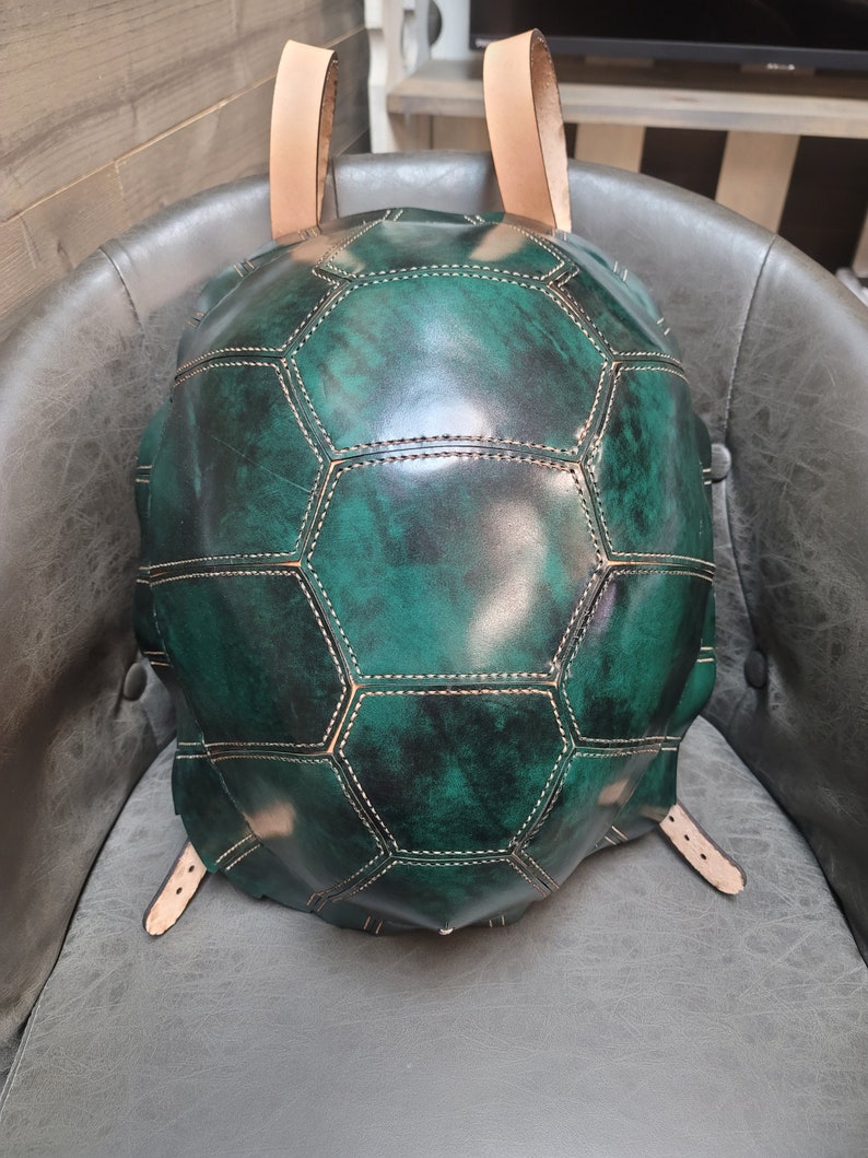Handmade Leather Turtleshell Style Back Pack - Etsy
