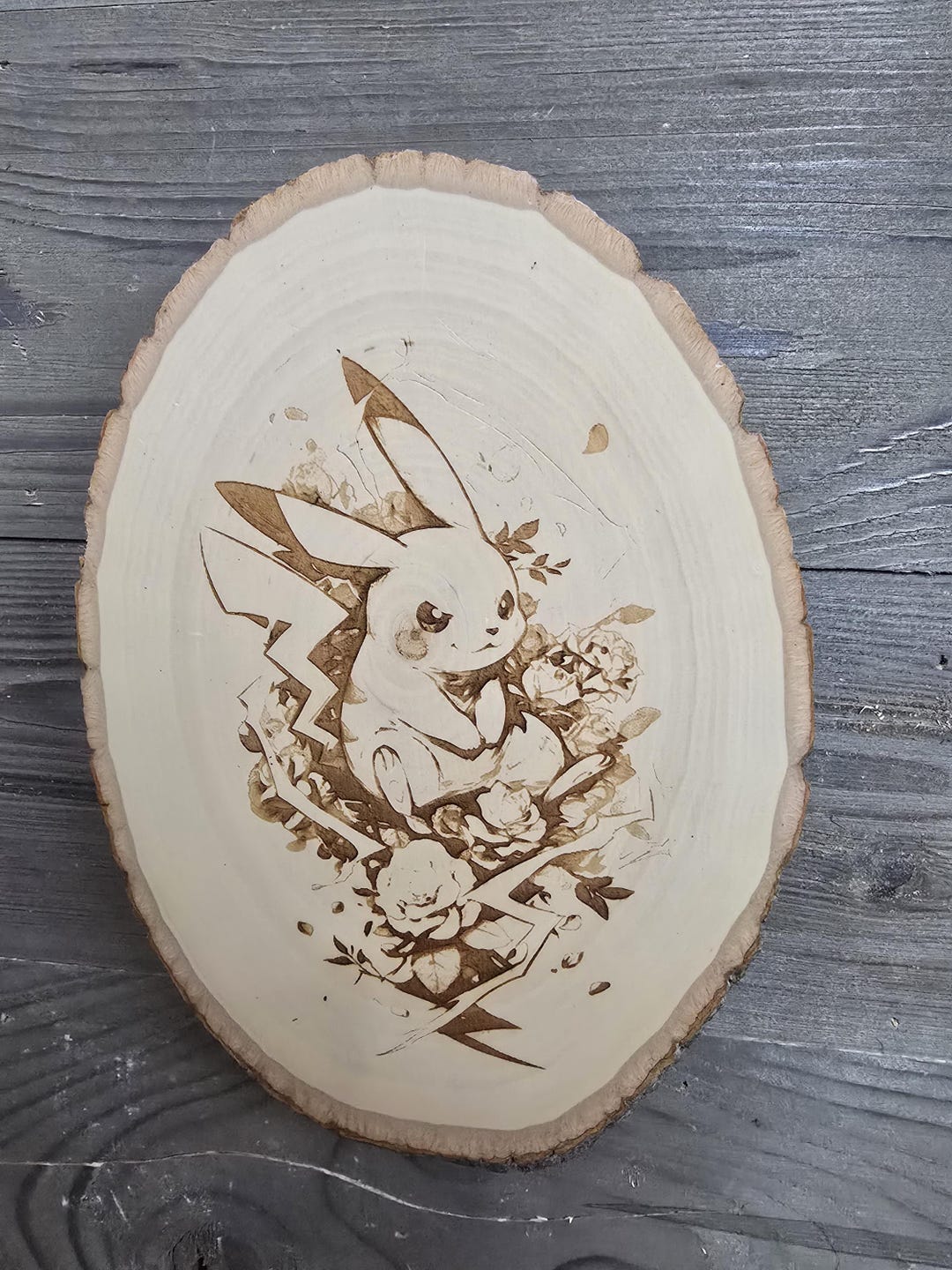 3D Laser Engraving on Live Edge Bark| Anime Wall Art | Unique Gaming ...