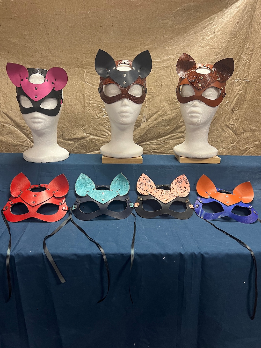 Handmade Leather Cat Mask - Etsy