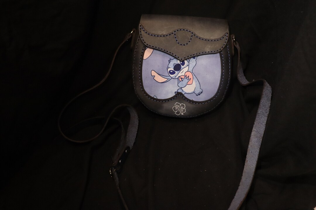 Blue Leather Sporran Bag Inset With Licensed Stitch Material - Etsy