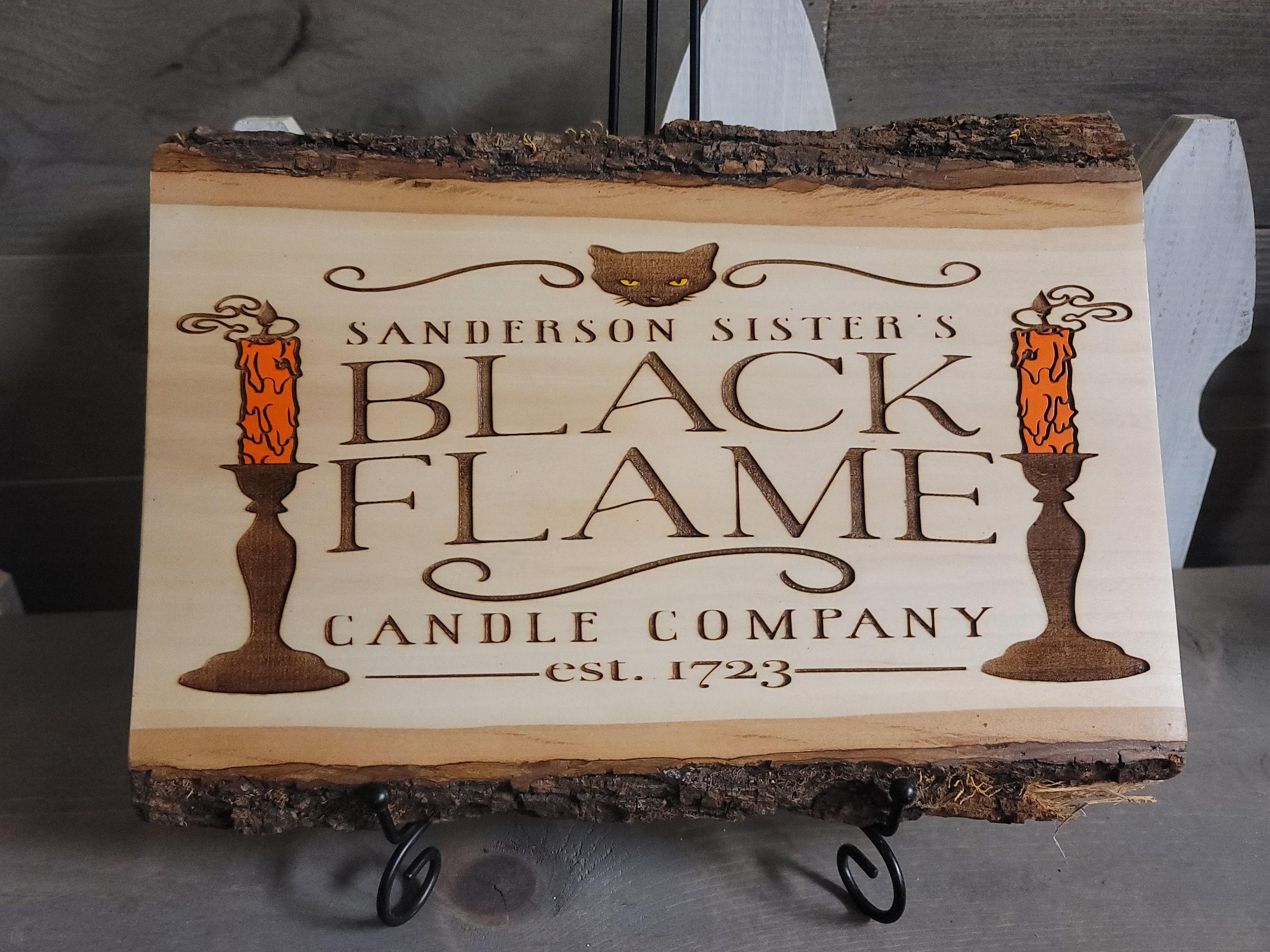 Black Flame Candle Sign - Etsy
