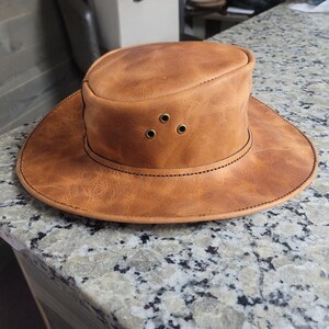 Leather Outback Cowboy Hat - Etsy