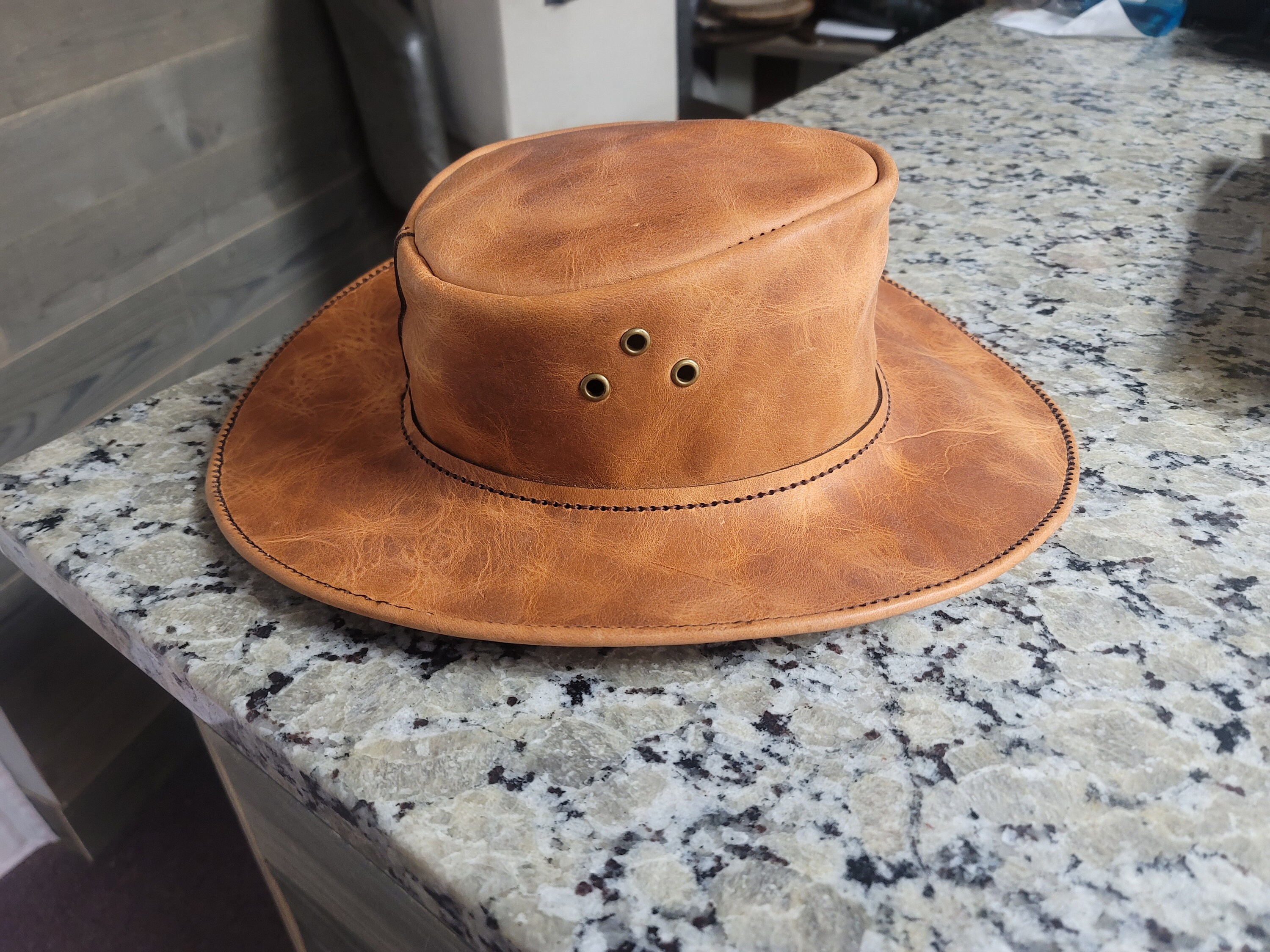 Leather Outback Cowboy Hat - Etsy