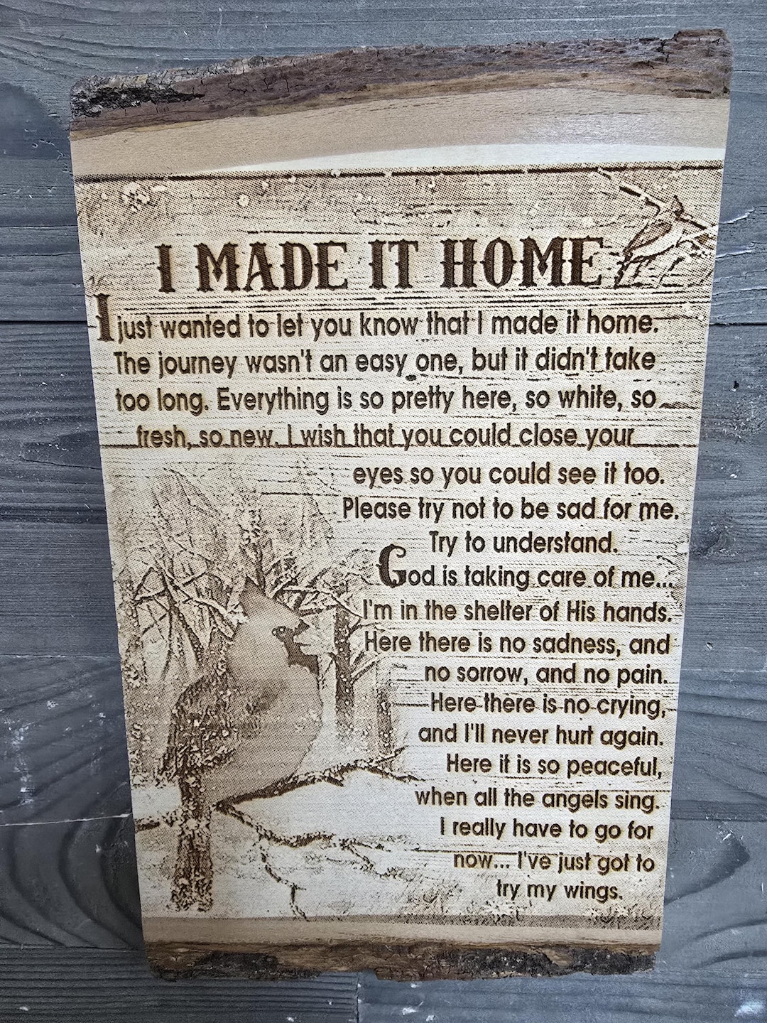 I Made It Home Poem (laser Engraved Wood Art) - Etsy