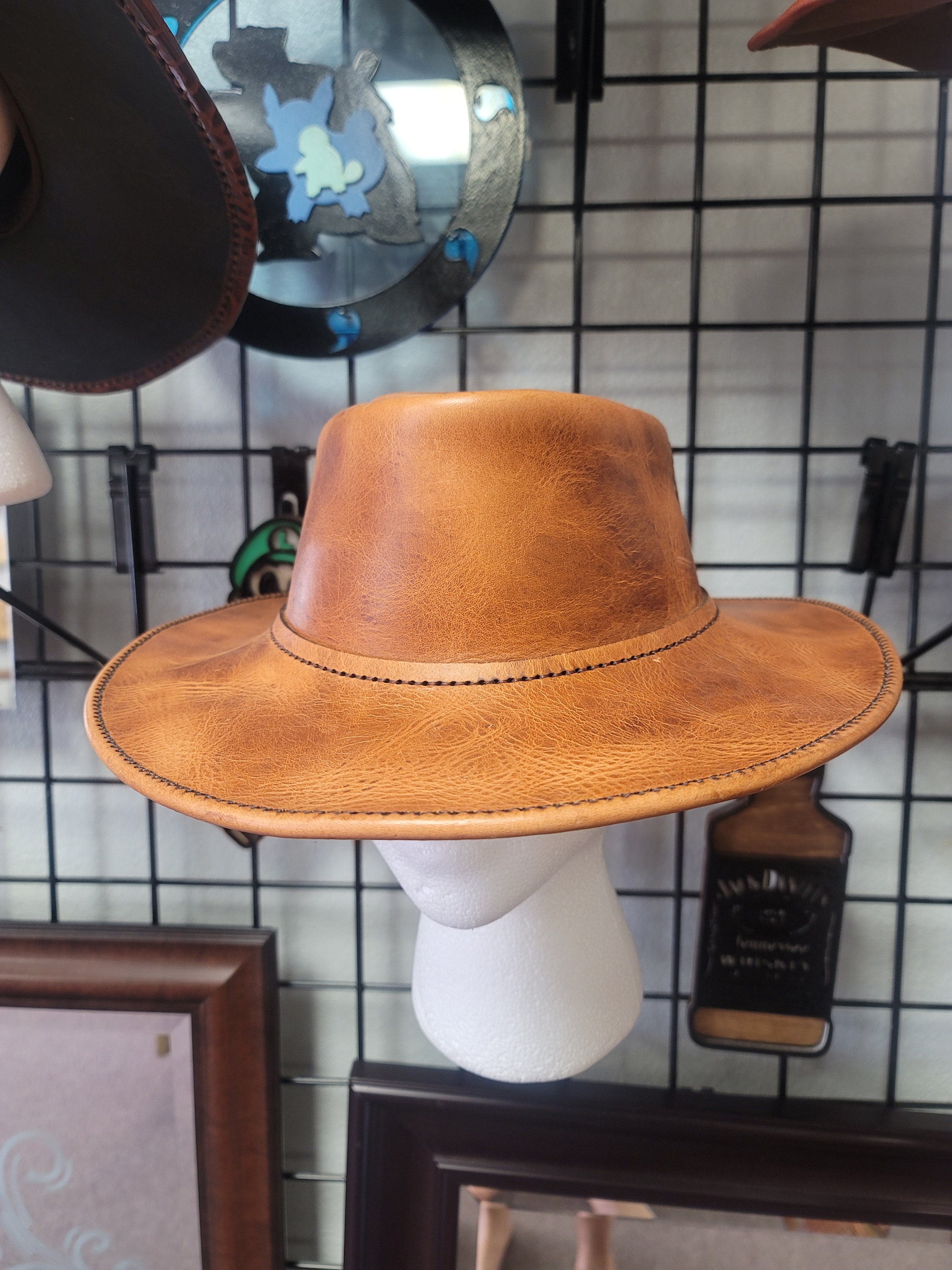 Leather Outback Cowboy Hat - Etsy