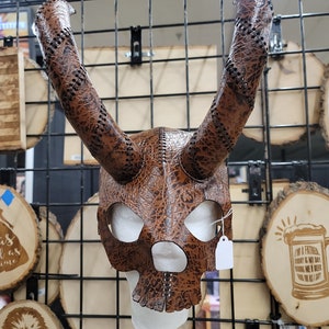 Handmade Leather Skull and Horns Mask - Etsy