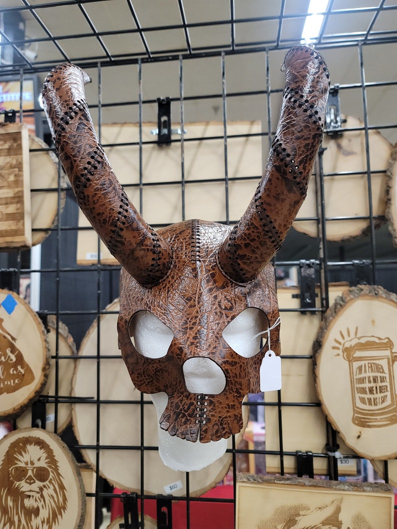 Leather Skull and Horns Mask - Etsy