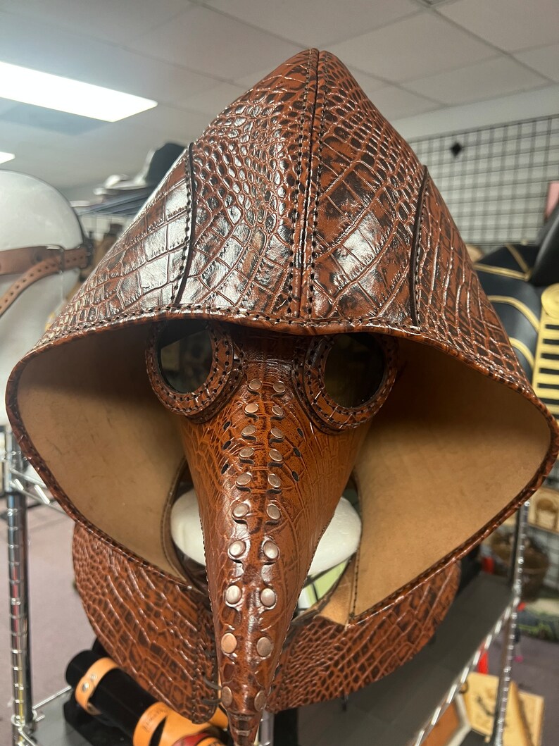 Handmade Leather Plague Doctor Mask and Hood - Etsy