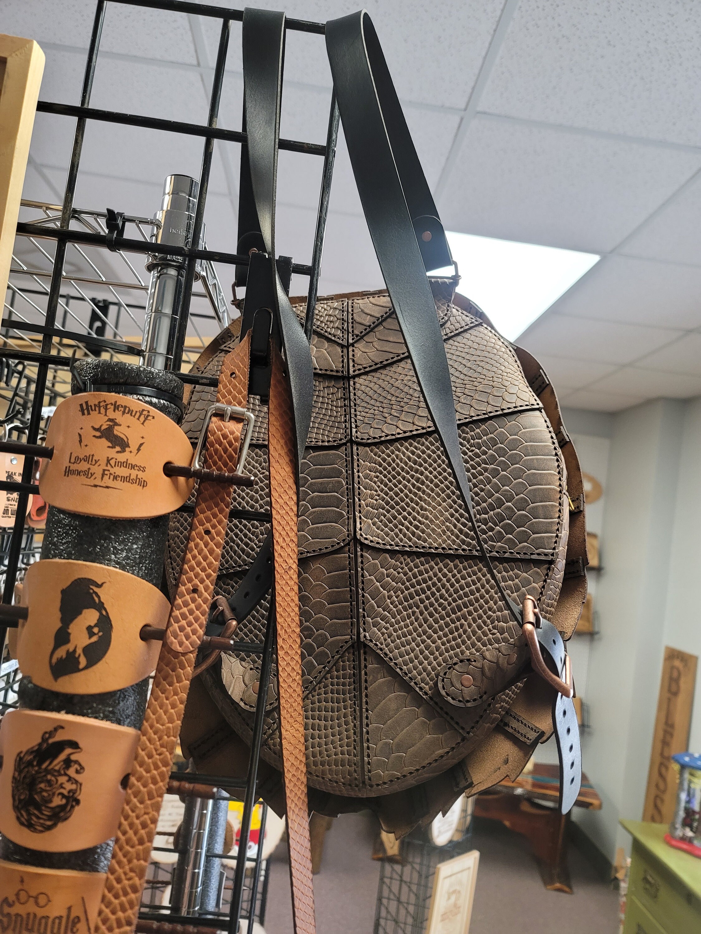 Handmade Leather Turtleshell Style Back Pack - Etsy