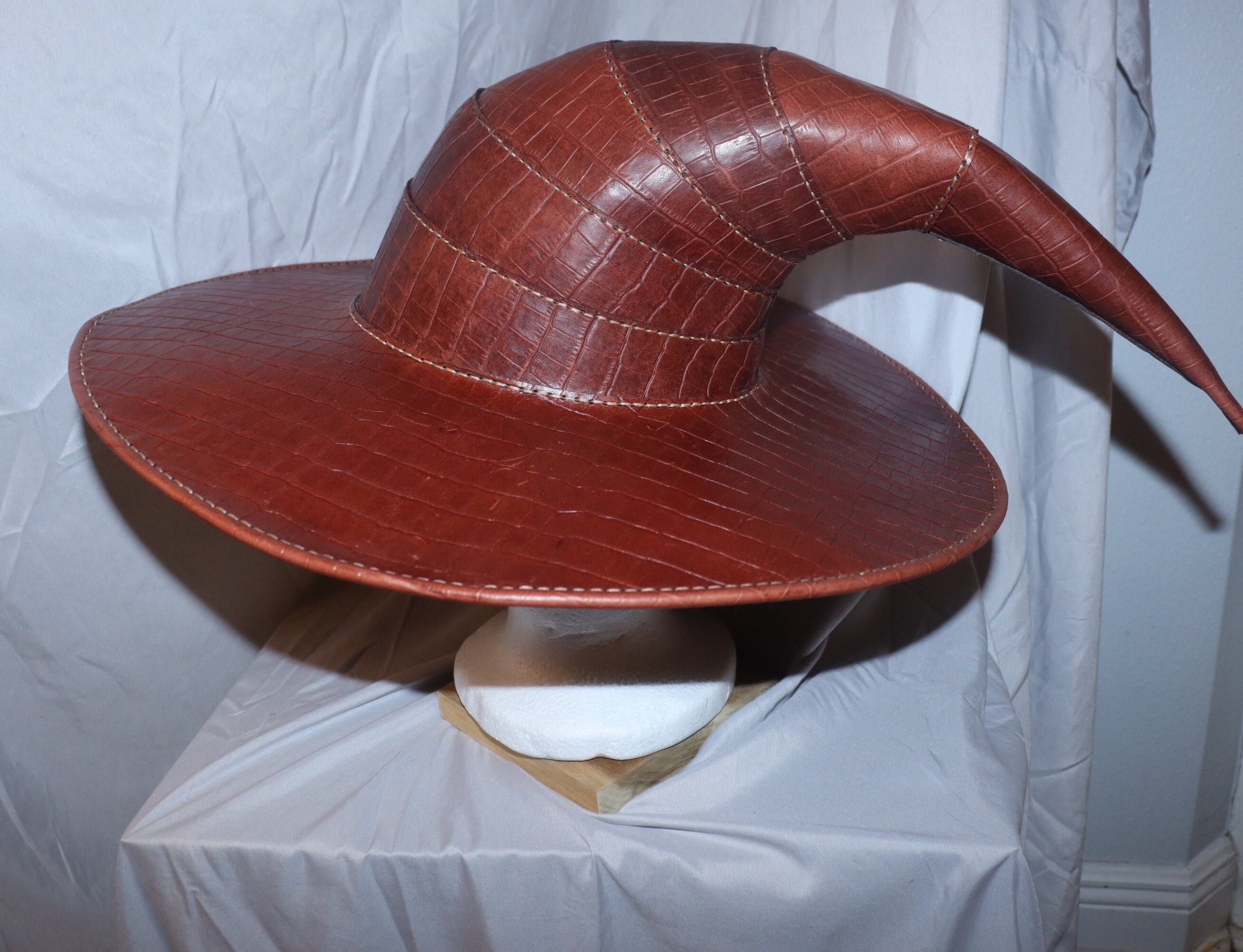 Croc-embossed Leather Wizard Hat - Etsy