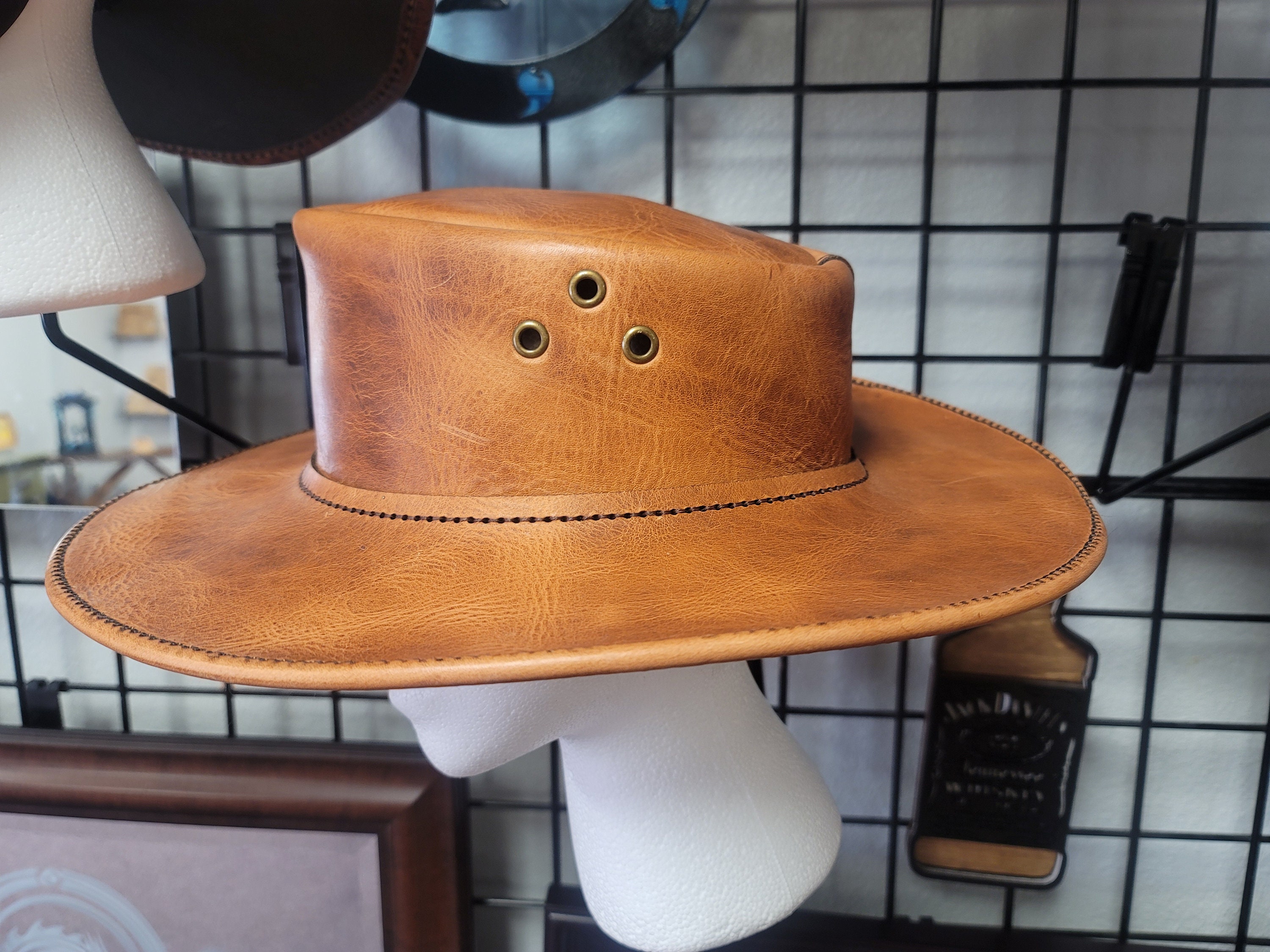 Leather Outback Cowboy Hat - Etsy