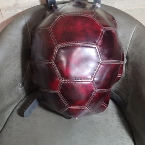 Leather Turtle Shell Backpack Red - Etsy