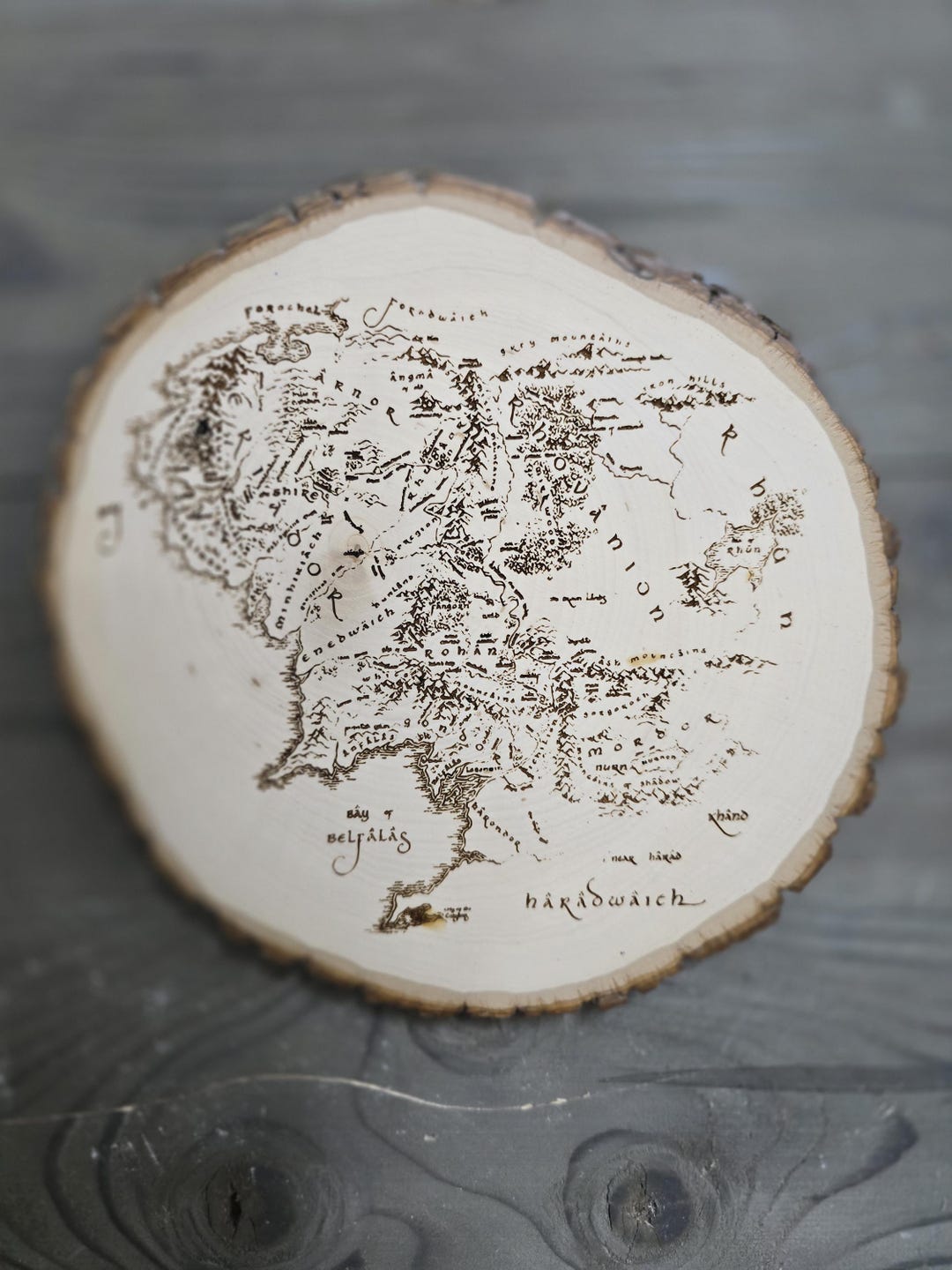 Middle Earth Map (laser Engraved Wood Art) - Etsy