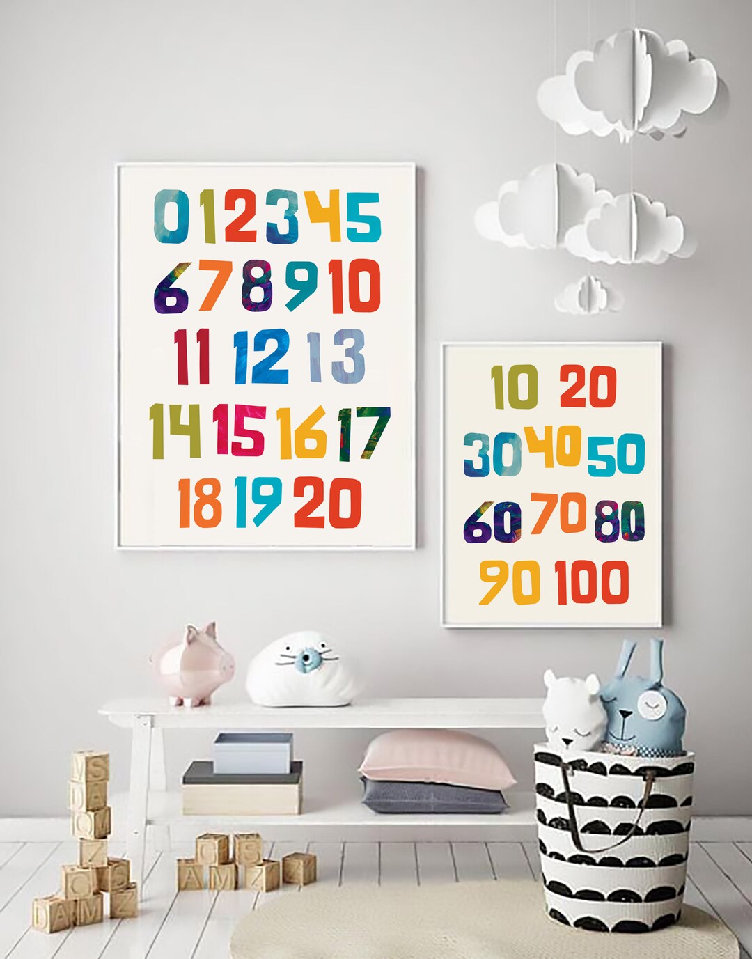 Numbers Nursery Art Print, DIGITAL DOWNLOAD, Nursery Decor, Numbers ...