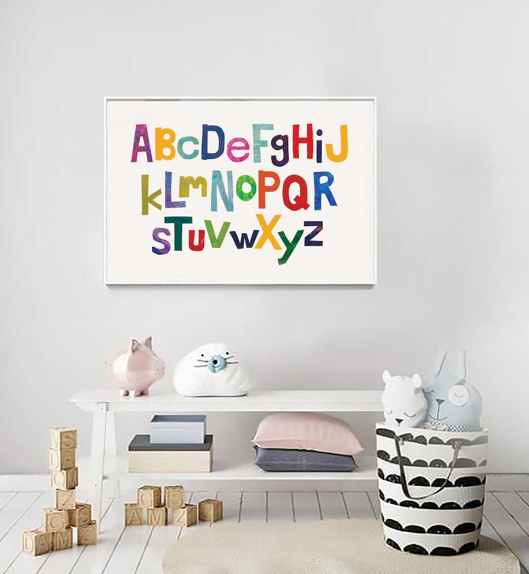 Horizontal Alphabet Nursery Art Print, DIGITAL DOWNLOAD, Nursery Decor ...