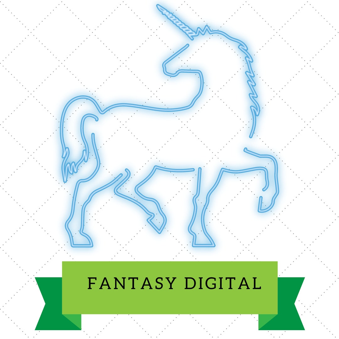 Clip Art Neon Unicorn Clip Art Fantasy Stunning Vector Files Included ...