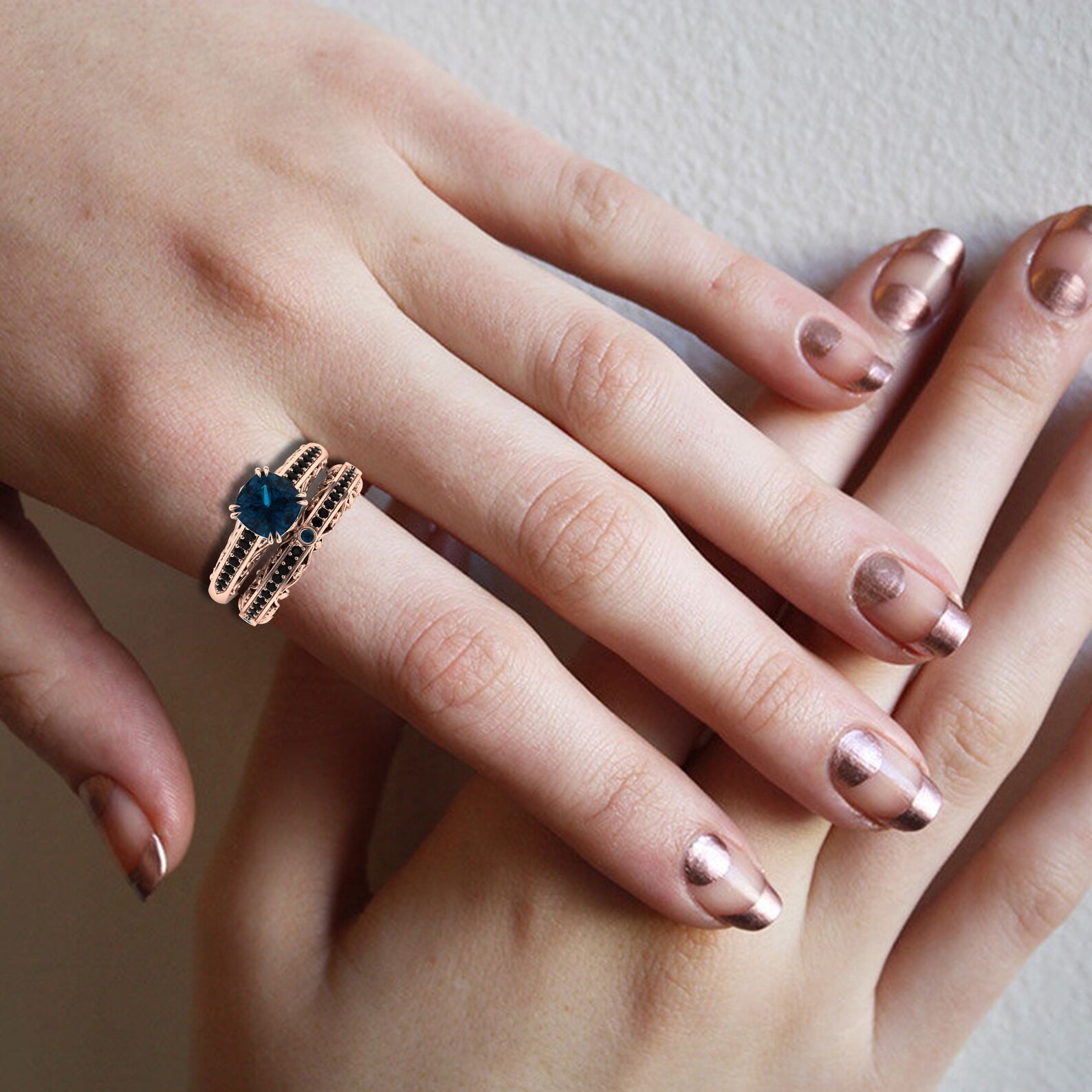 London Blue Topaz Ring Blue Gemstone Ring Engagement Ring - Etsy