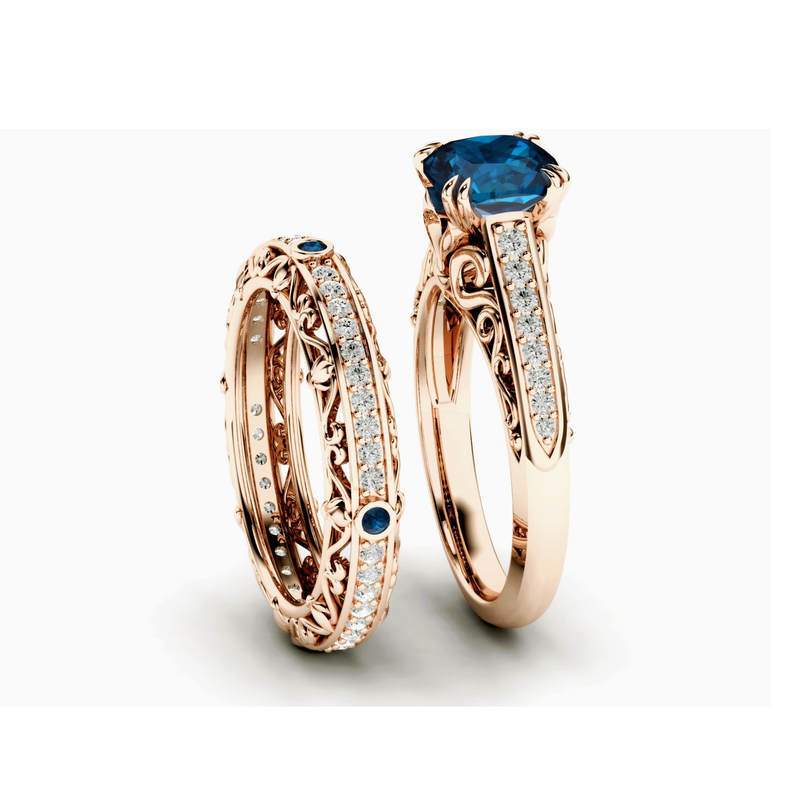 London Blue Topaz Ring Blue Gemstone Ring Engagement Ring - Etsy