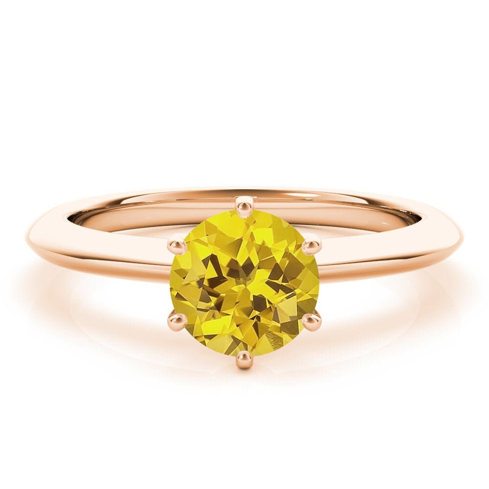 Gelber Saphir Ring Saphir Verlobungsring Sterling Silber | Etsy