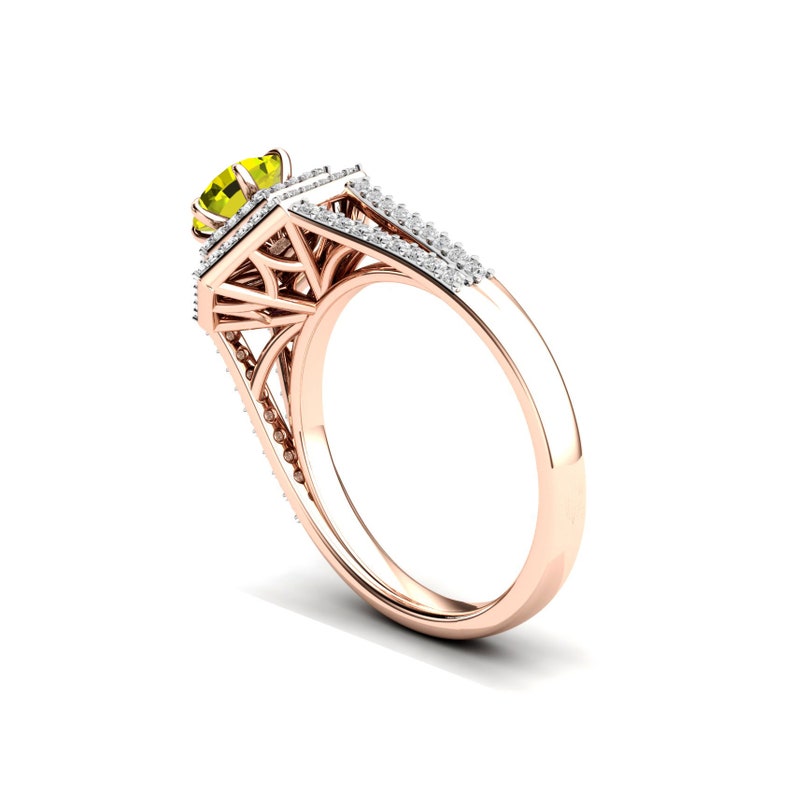 Vintage Moissanite Engagement Ring Yellow Moissanite Bridal - Etsy