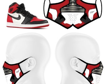 Red and Black Jordan Mask - Etsy
