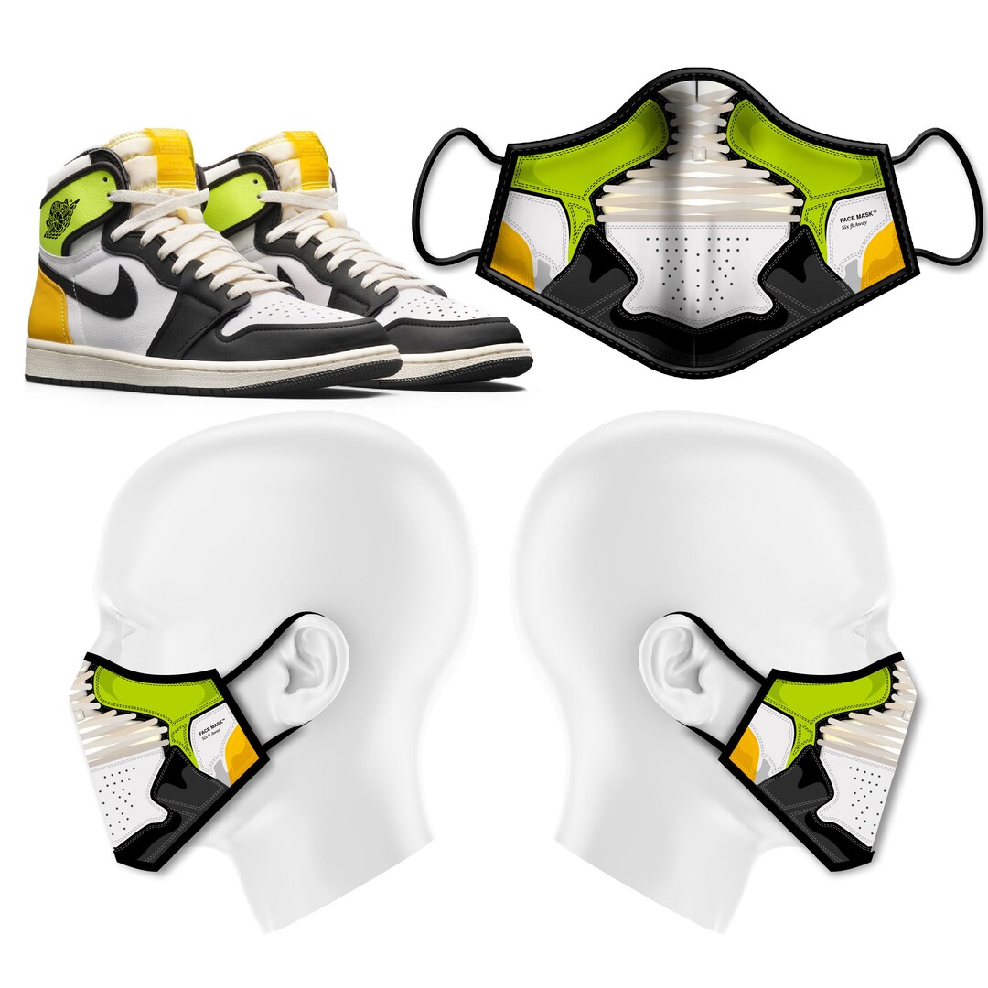Air Jordan 1 “volt/university Gold” - Fashion Face Mask - Etsy