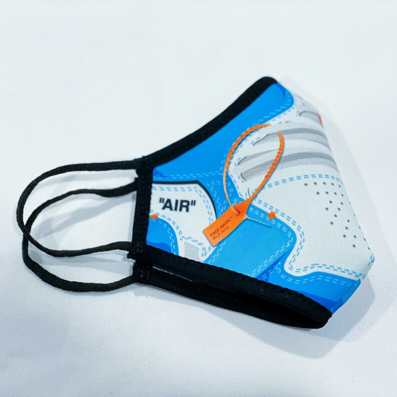 Air Jordan 1 Retro Off-white unc Fashion Face Mask - Etsy