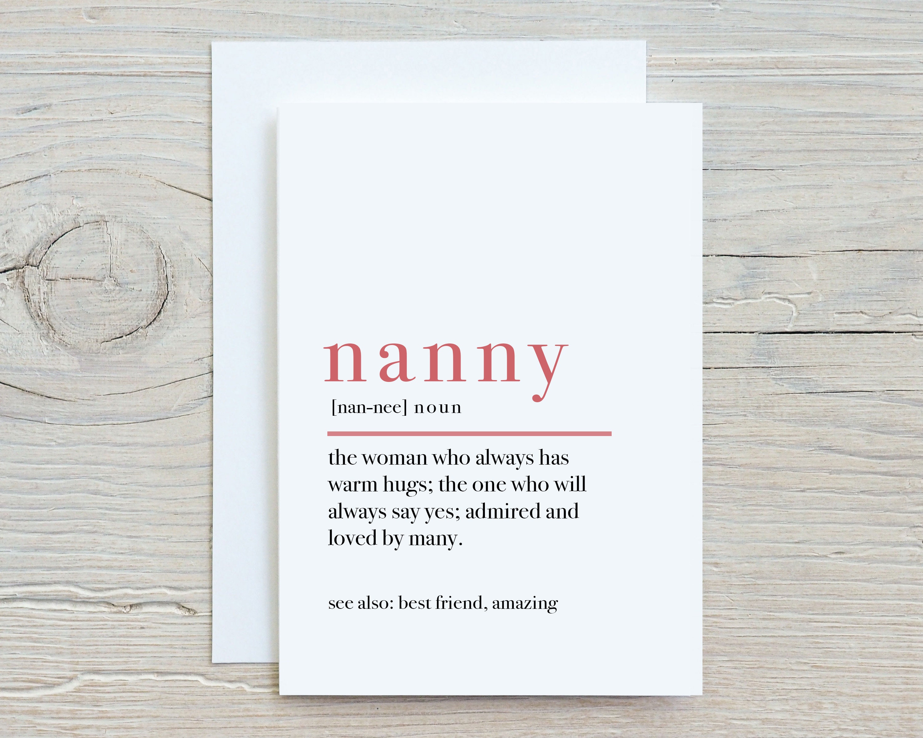 Muttertagskarte Nan Definition Nanny Definition Nana | Etsy