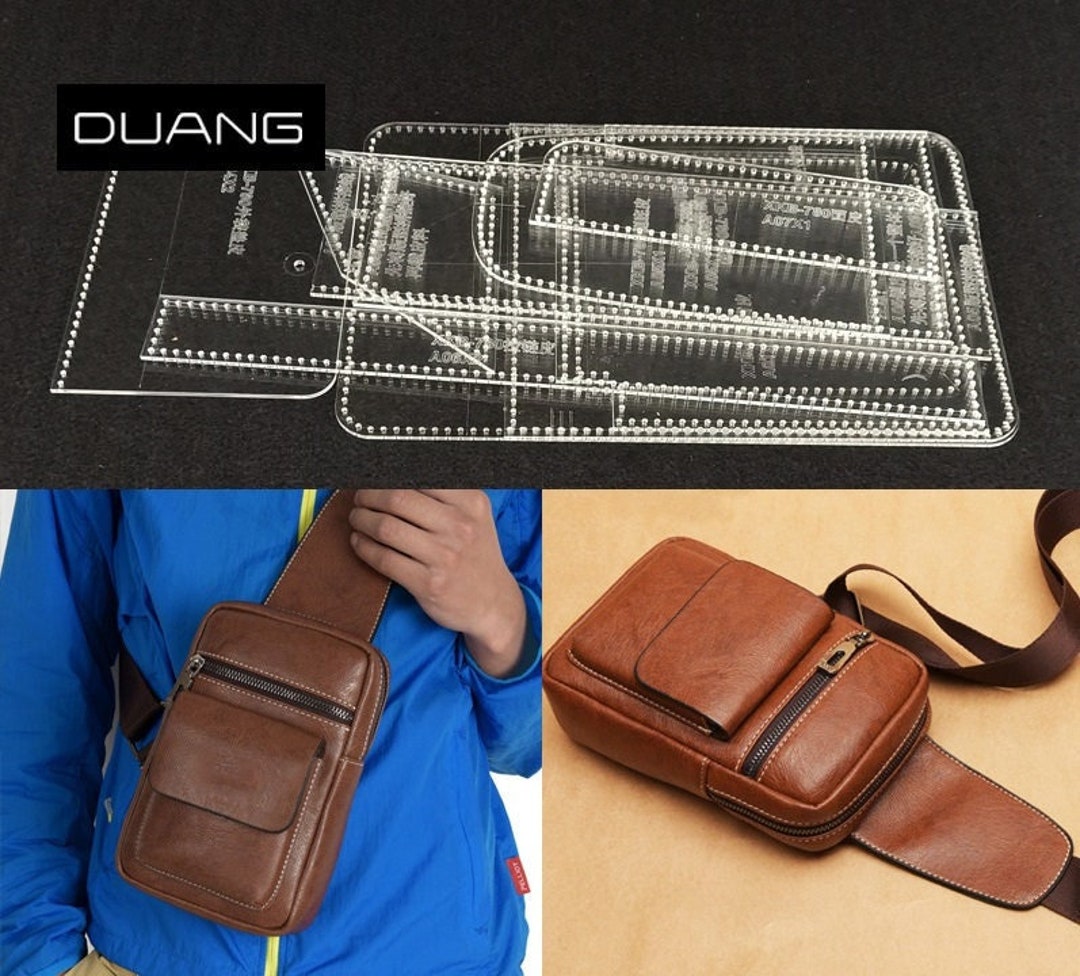 Men Crossbody Bag Shoulder Bags Acrylic Template Leather Pattern DIY ...