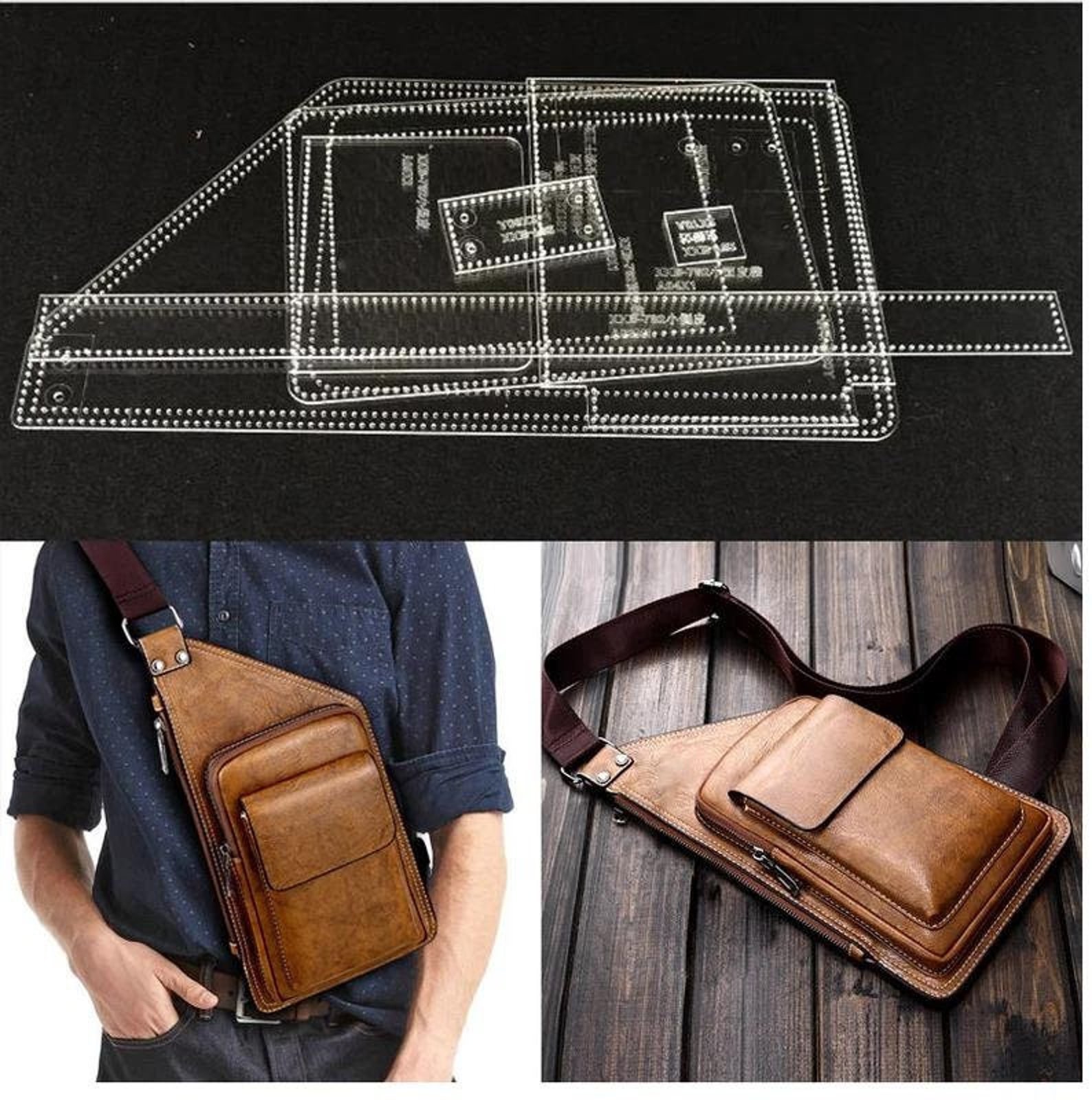 Men Crossbody Bag Shoulder Bags Acrylic Template Leather - Etsy