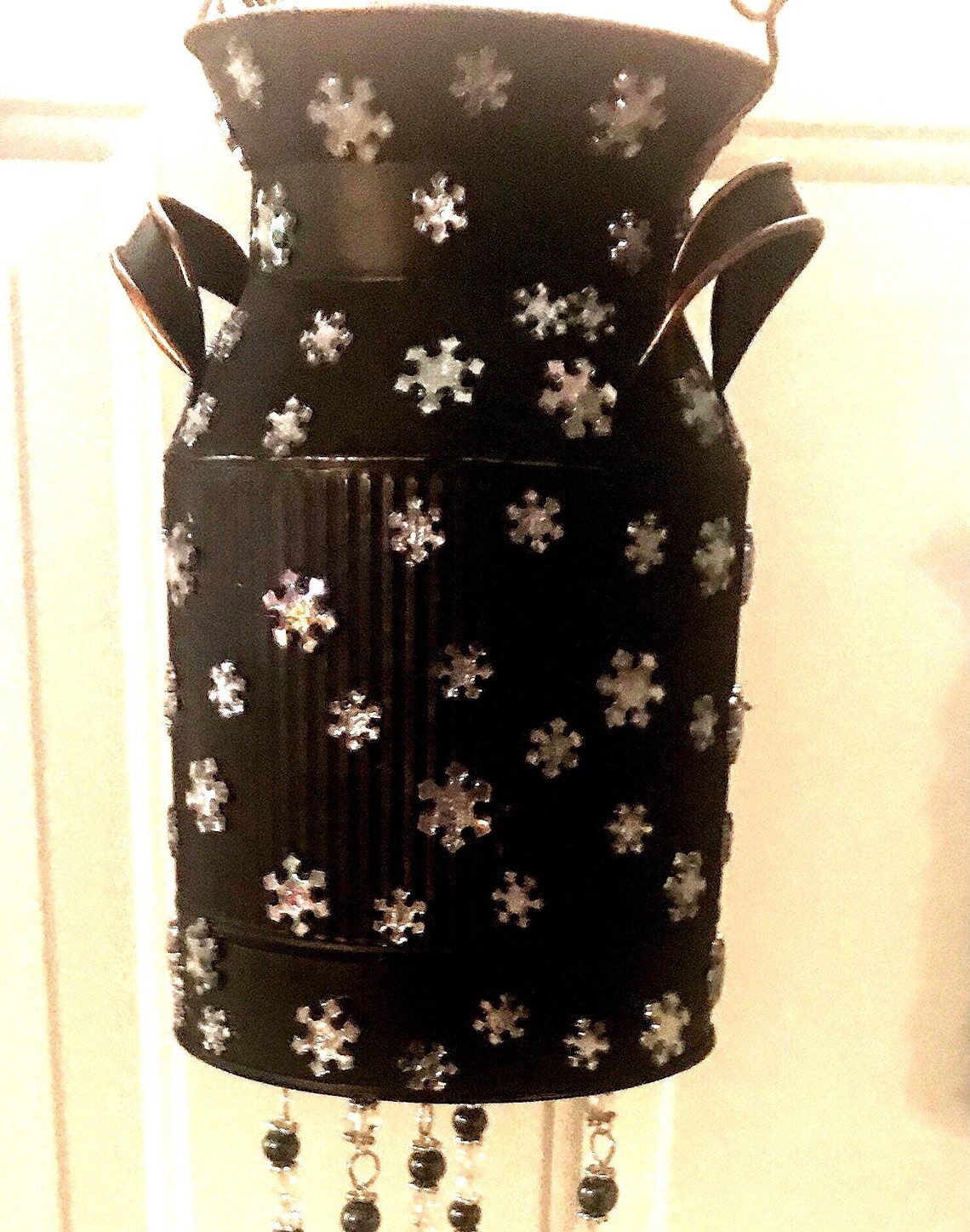 Snowflake Milk Can Windchime Crystal Snowflakes, Beautiful Beads ...