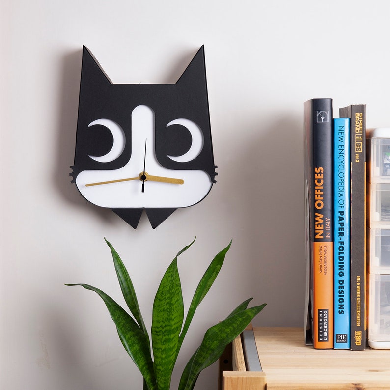 Tuxedo Cat Wall Clock (DIY Kit) - Pre-cut and Pre Scored Cardstock ...