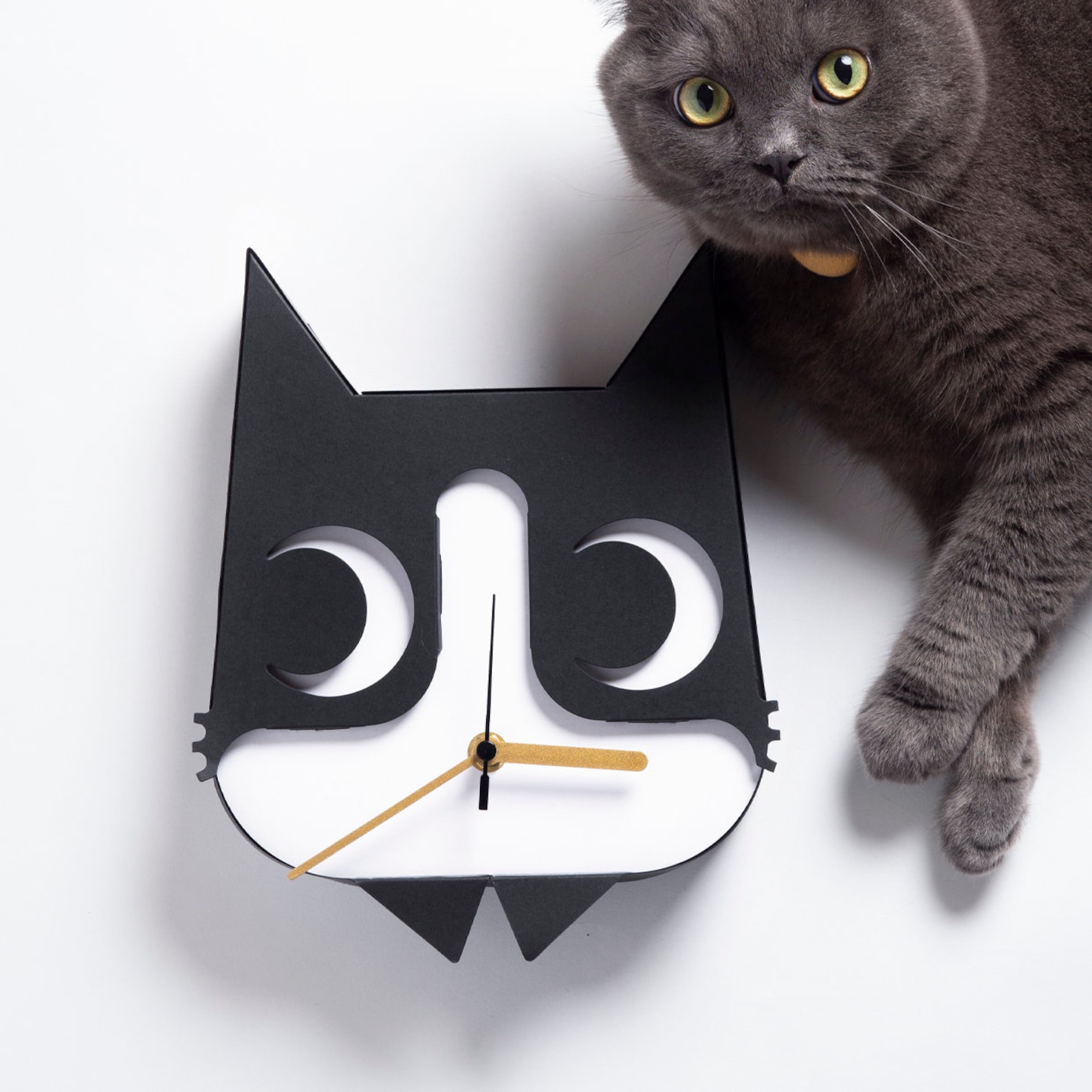 Tuxedo Cat Wall Clock (DIY Kit) - Pre-cut and Pre Scored Cardstock ...