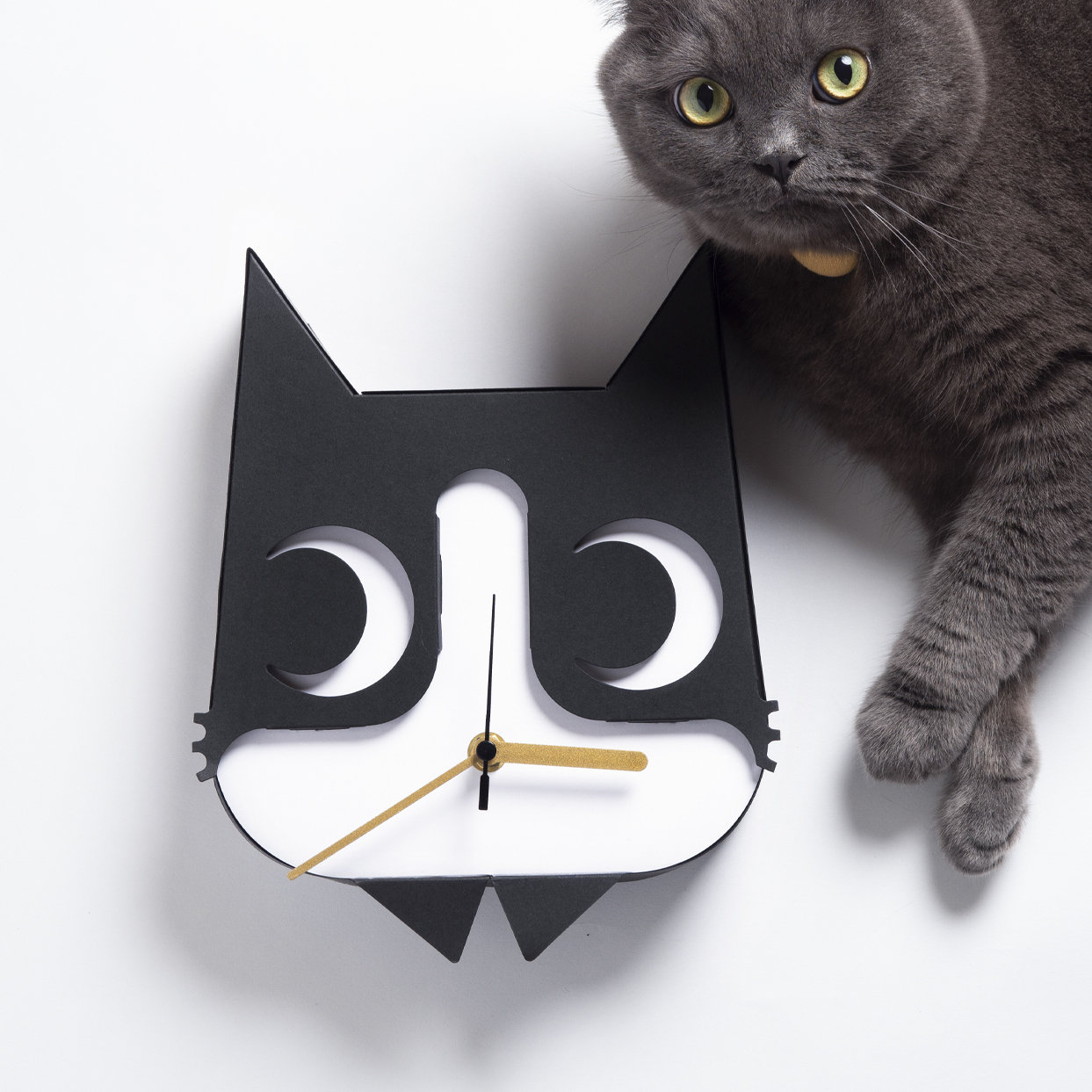 Tuxedo Cat Wall Clock (DIY Kit) - Pre-cut and Pre Scored Cardstock ...
