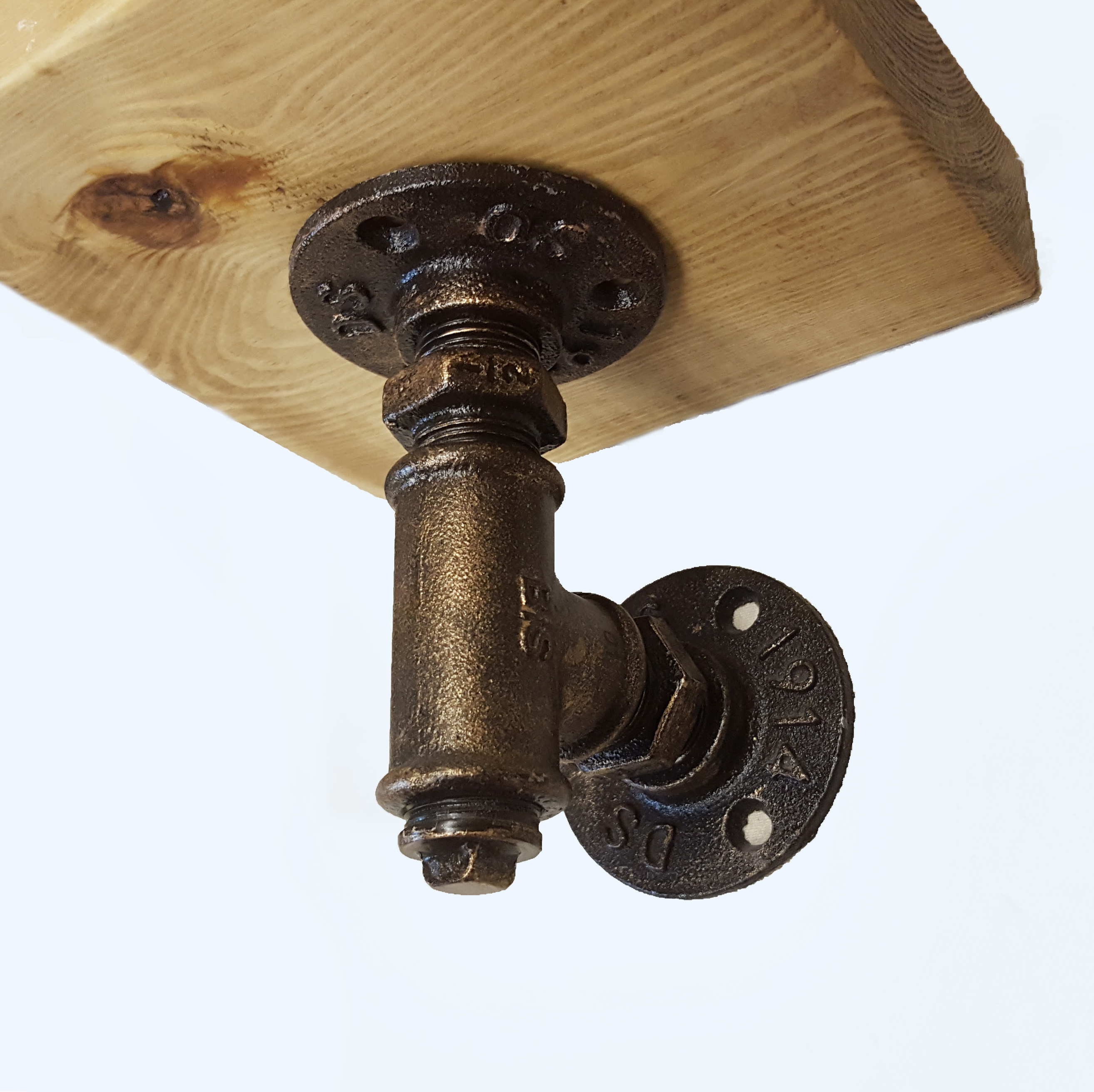 Pipe Shelf Bracket | Industrial Shelving Bracket | Small Vintage Shelf ...