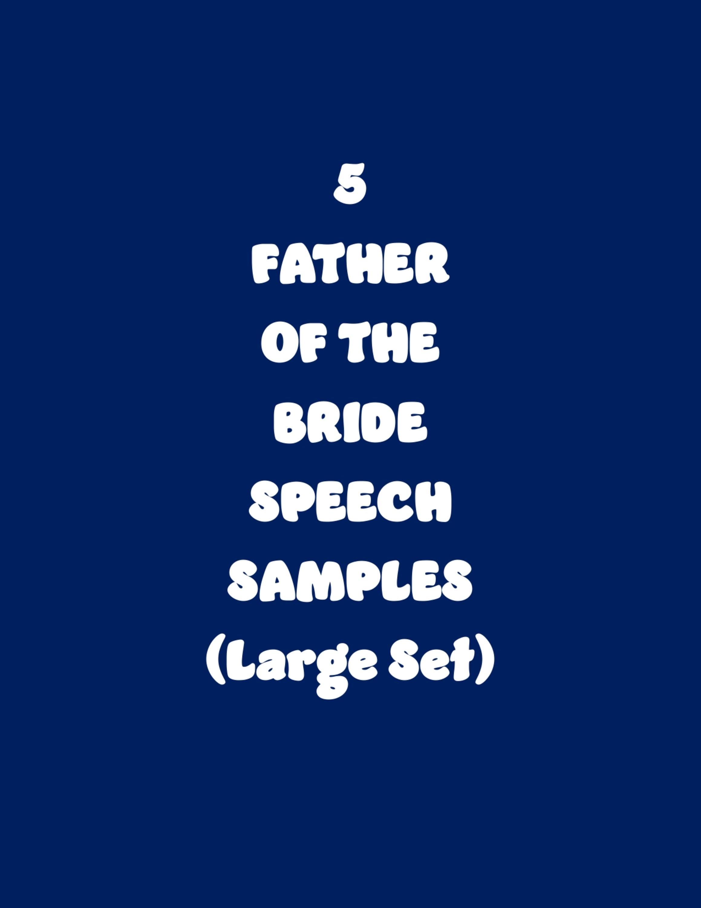 5 Father of the Bride Speech Samples large Set - Etsy