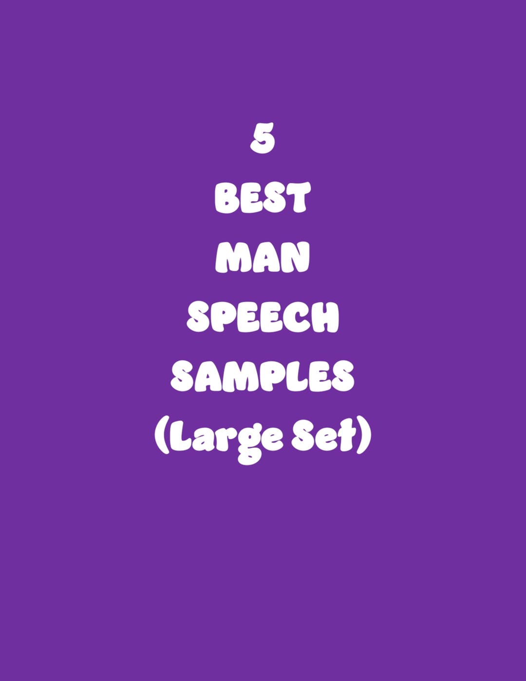 5 Best Man Speech Samples large Set - Etsy