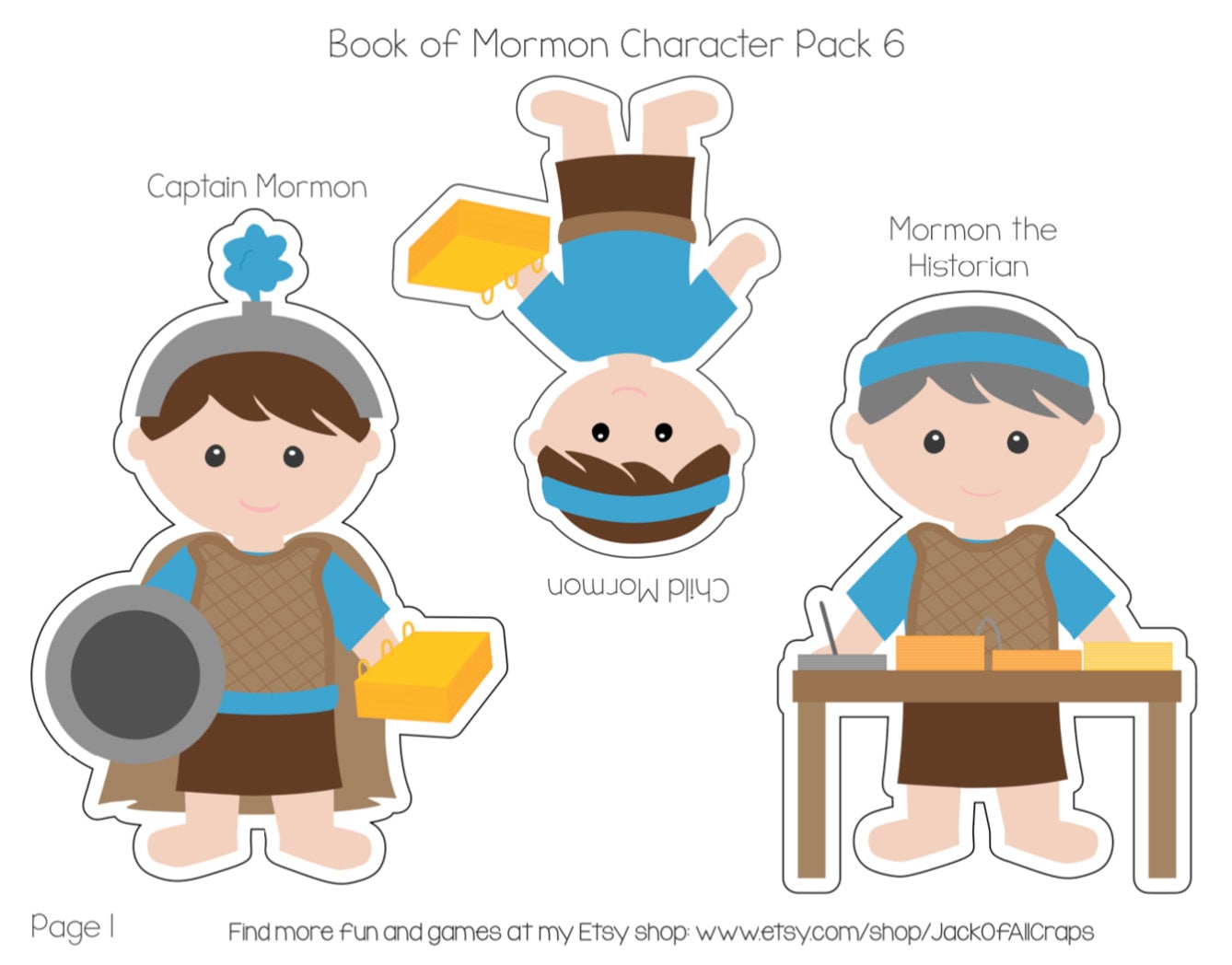 Book of Mormon Character Cutouts: Ether & Moroni, Jesus Christ (instant ...