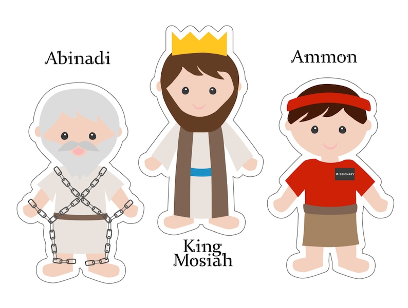 Book of Mormon Characters: 37 Colorful Cutouts (instant-download ...