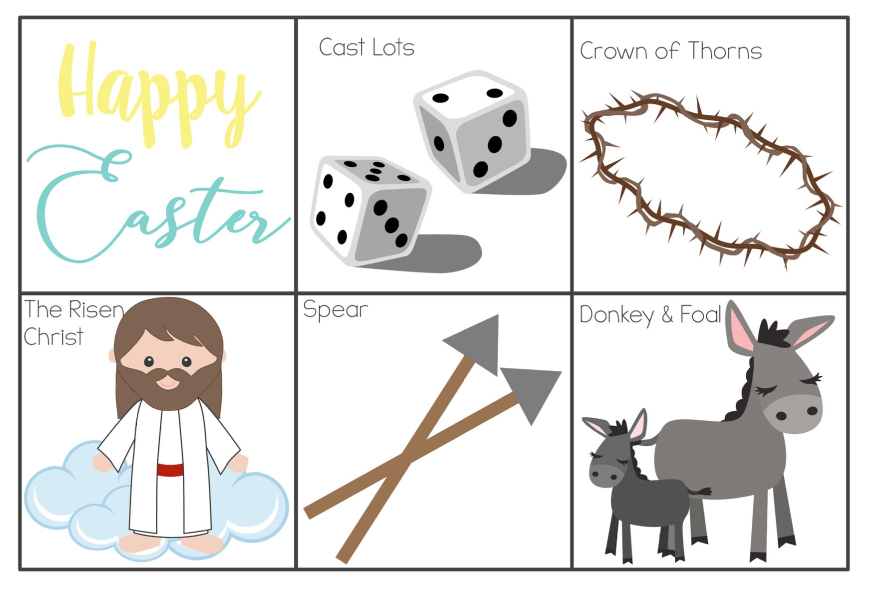Religious Easter Bingo, Jesus Christ Easter, Church Easter Games ...