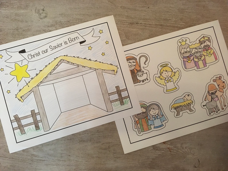 Nativity Coloring Page, Nativity Cutout, Jesus Printout, Nativity ...