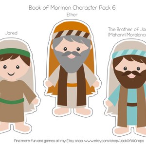Book of Mormon Character Cutouts: Ether & Moroni, Jesus Christ (instant ...