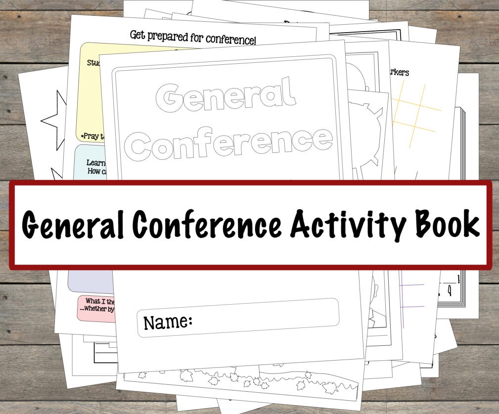 General Conference Activity Book, Activity Pages, LDS Conference Pages ...